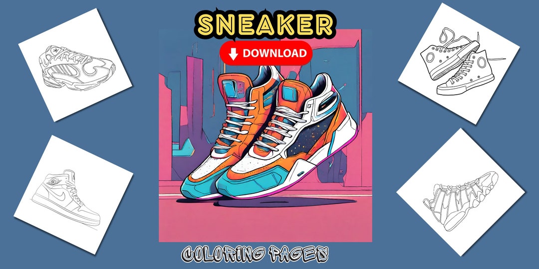 Sneaker Coloring Book, Download. 50 Coloring Pages - Etsy