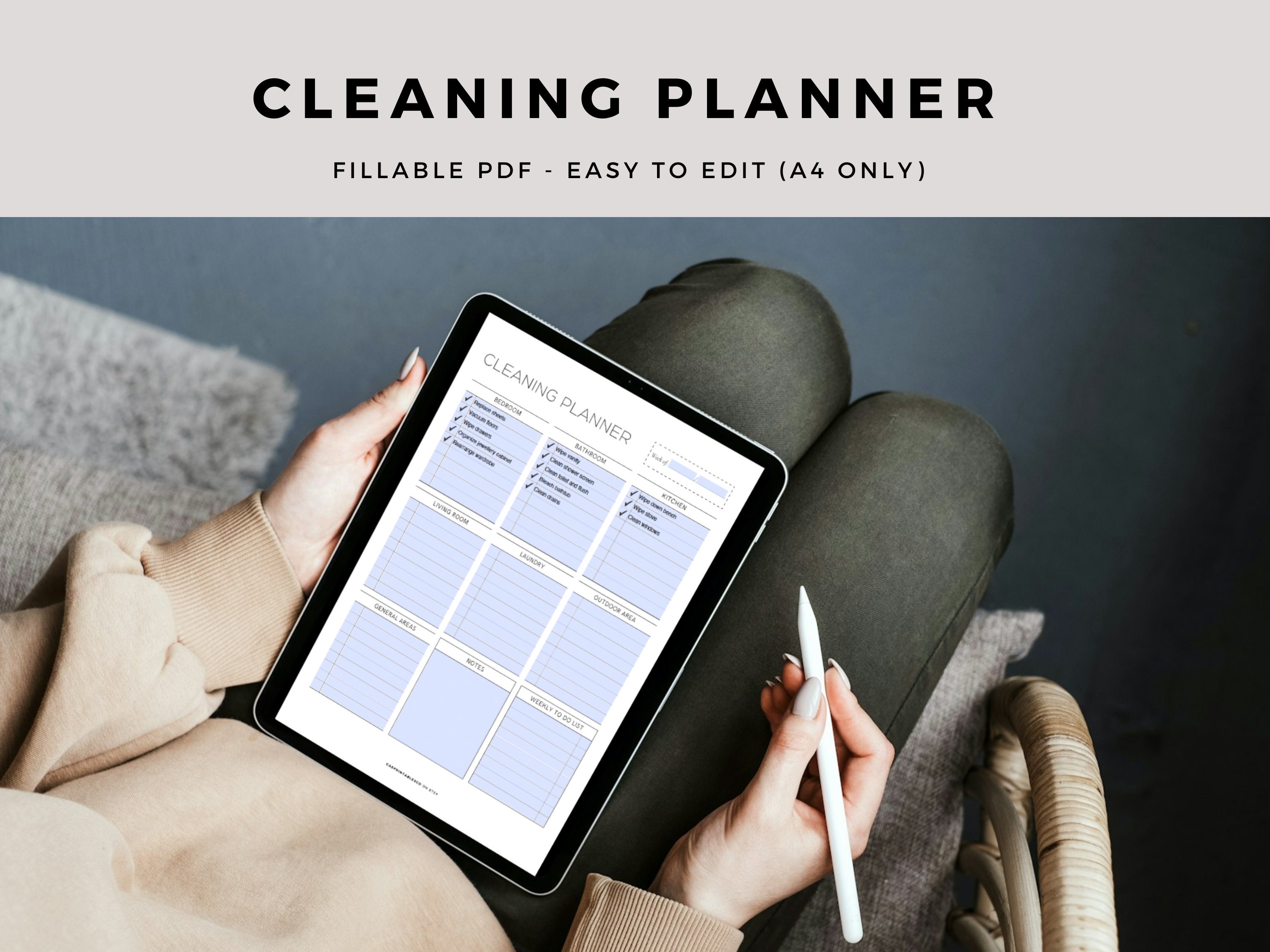Room Cleaning Planner, Cleaning Checklist, Cleaning Schedule, Cleaning ...