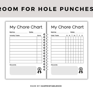 Kids Daily and Weekly Chore Chart Editable Chore Chart Daily and Weekly ...