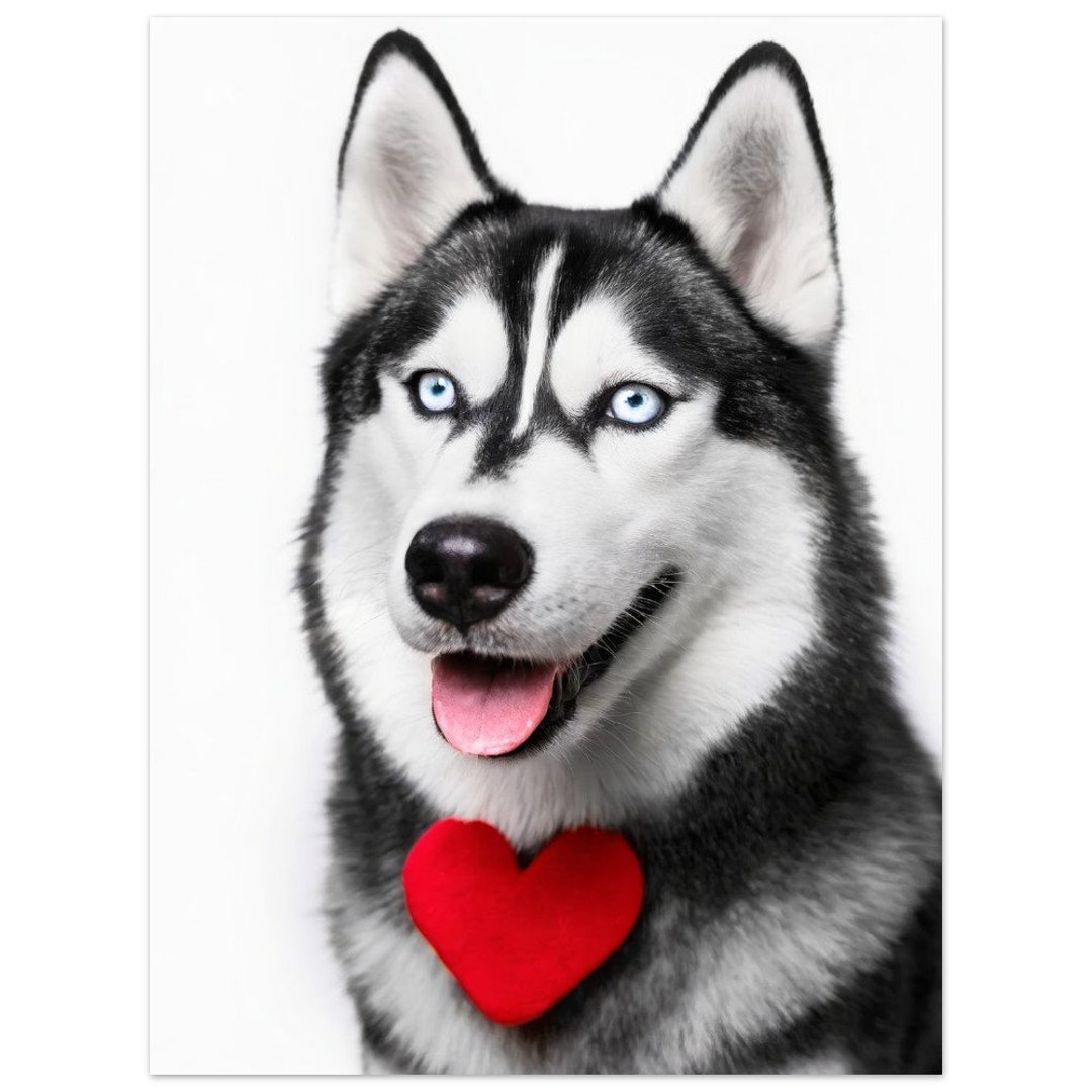 Husky Heartstrings: Valentine's Day Dog Portrait A Captivating Ode to ...