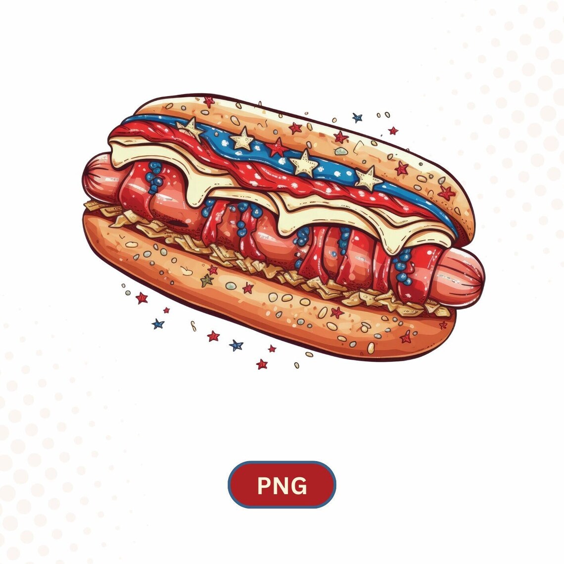 4th of July PNG / Hot Dog USA Graphics PNG / Files / Commercial Use ...