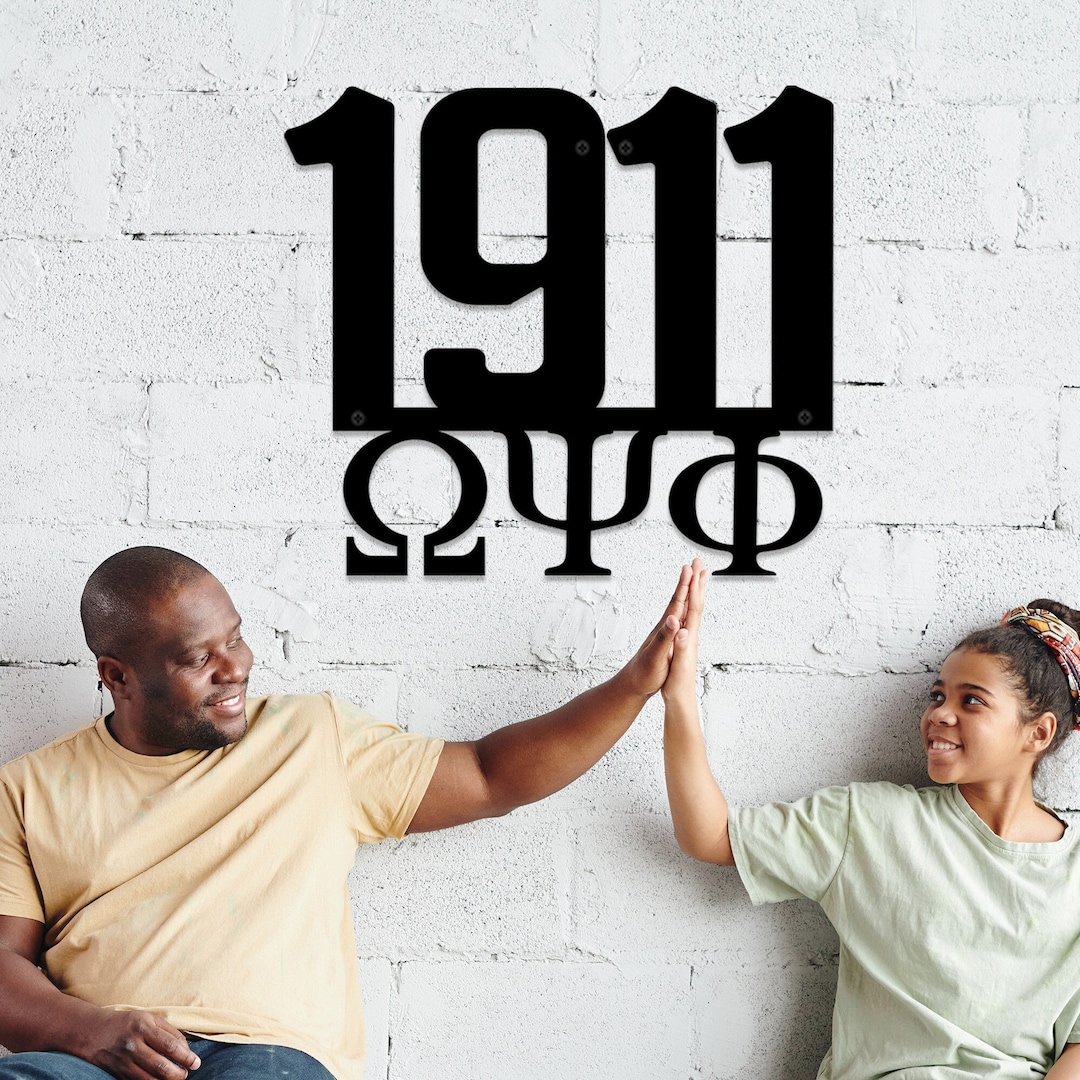 Omega Psi Phi Metal Wall Decor, Fraternity Metal Sign With Large Greek ...