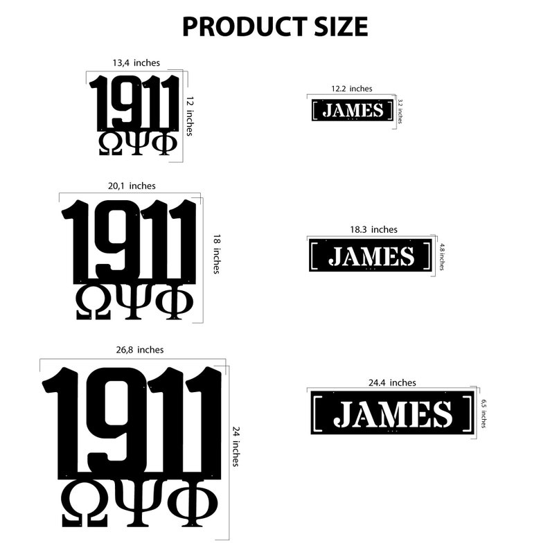 Omega Psi Phi Metal Wall Decor, Fraternity Metal Sign With Large Greek ...