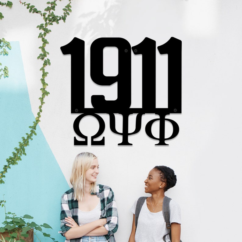 Omega Psi Phi Metal Wall Decor, Fraternity Metal Sign With Large Greek ...