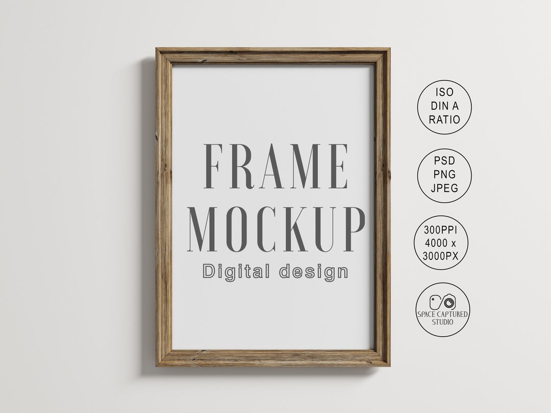 Wallart Frame Mockup, Din Frame Mockup, Art 3d Frames, Mockup Wallart ...