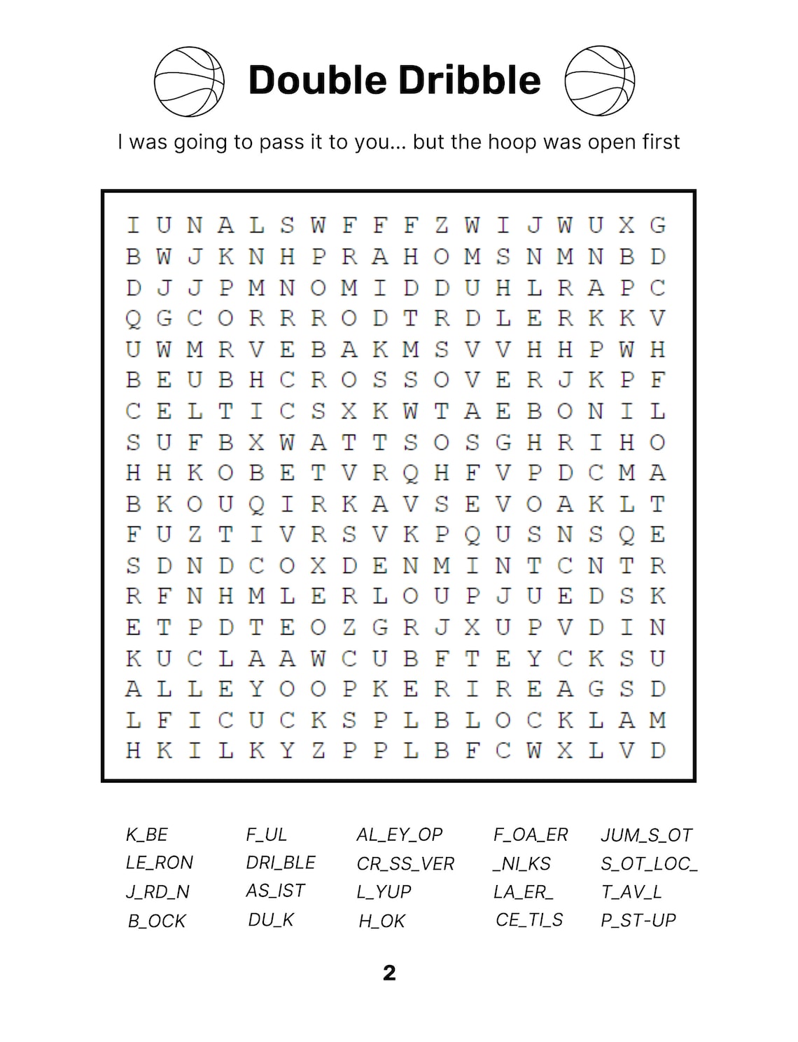 Missing Link Wordsearch Puzzle New Type of Word Search Double the ...