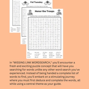 Missing Link Wordsearch Puzzle New Type of Word Search Double the ...