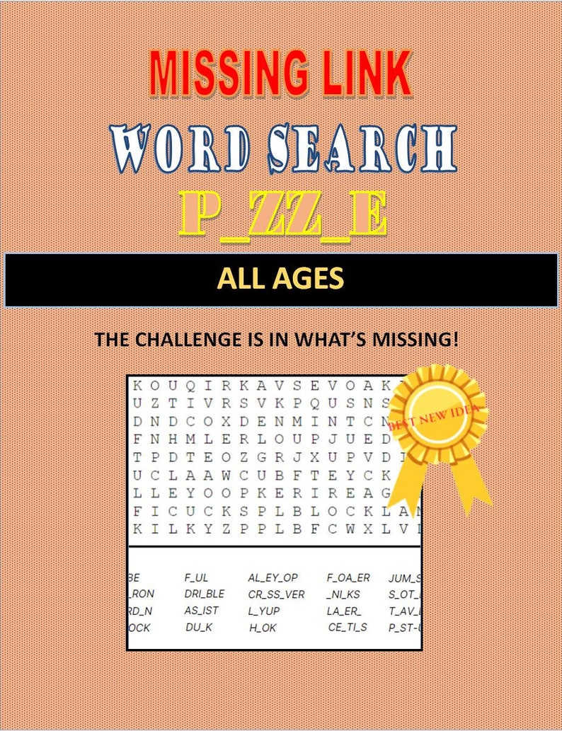Missing Link Wordsearch Puzzle New Type of Word Search Double the ...