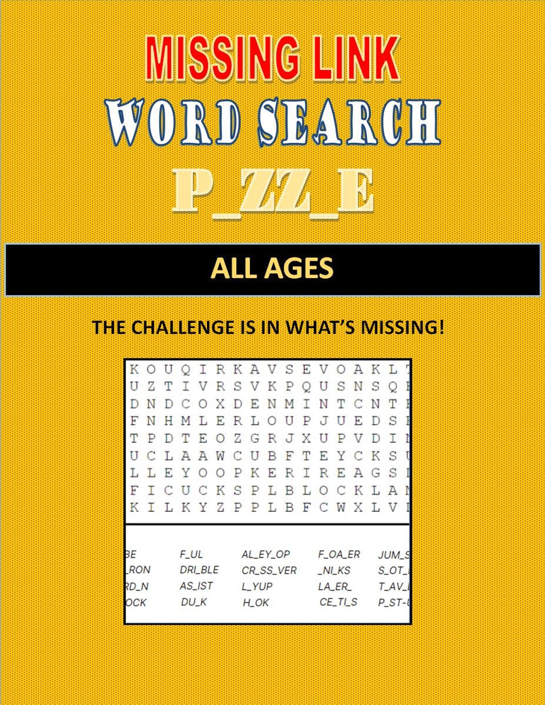 Missing Link Wordsearch Puzzle New Type of Word Search Double the ...