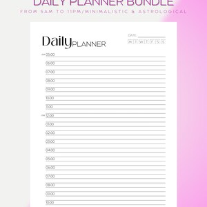 Printable Daily Agenda Set: 5AM - 11PM Hourly Planner, 2025 Planner ...
