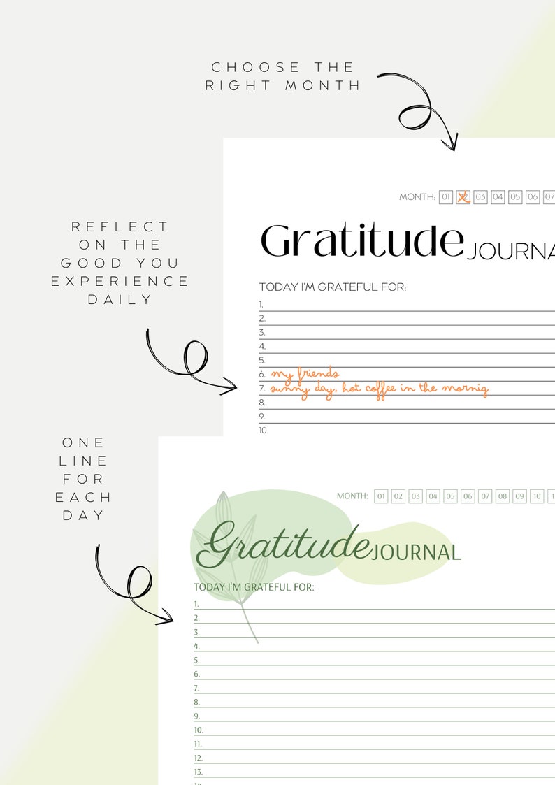 Gratitude Journal Bundle Printable, Daily Thankfulness, Self-care ...