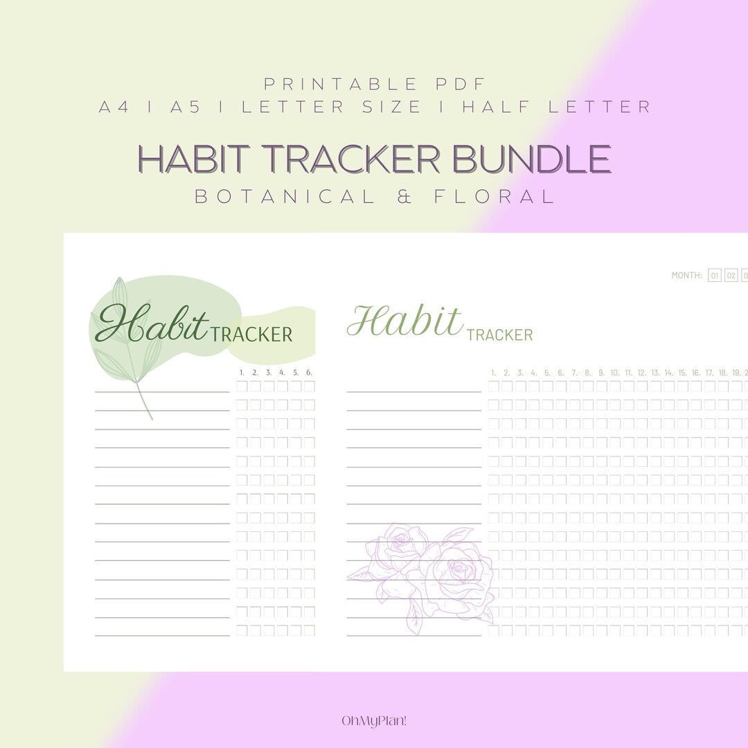 Printable Habit Tracker Bundle: Task Tracker to Build Daily Routine ...