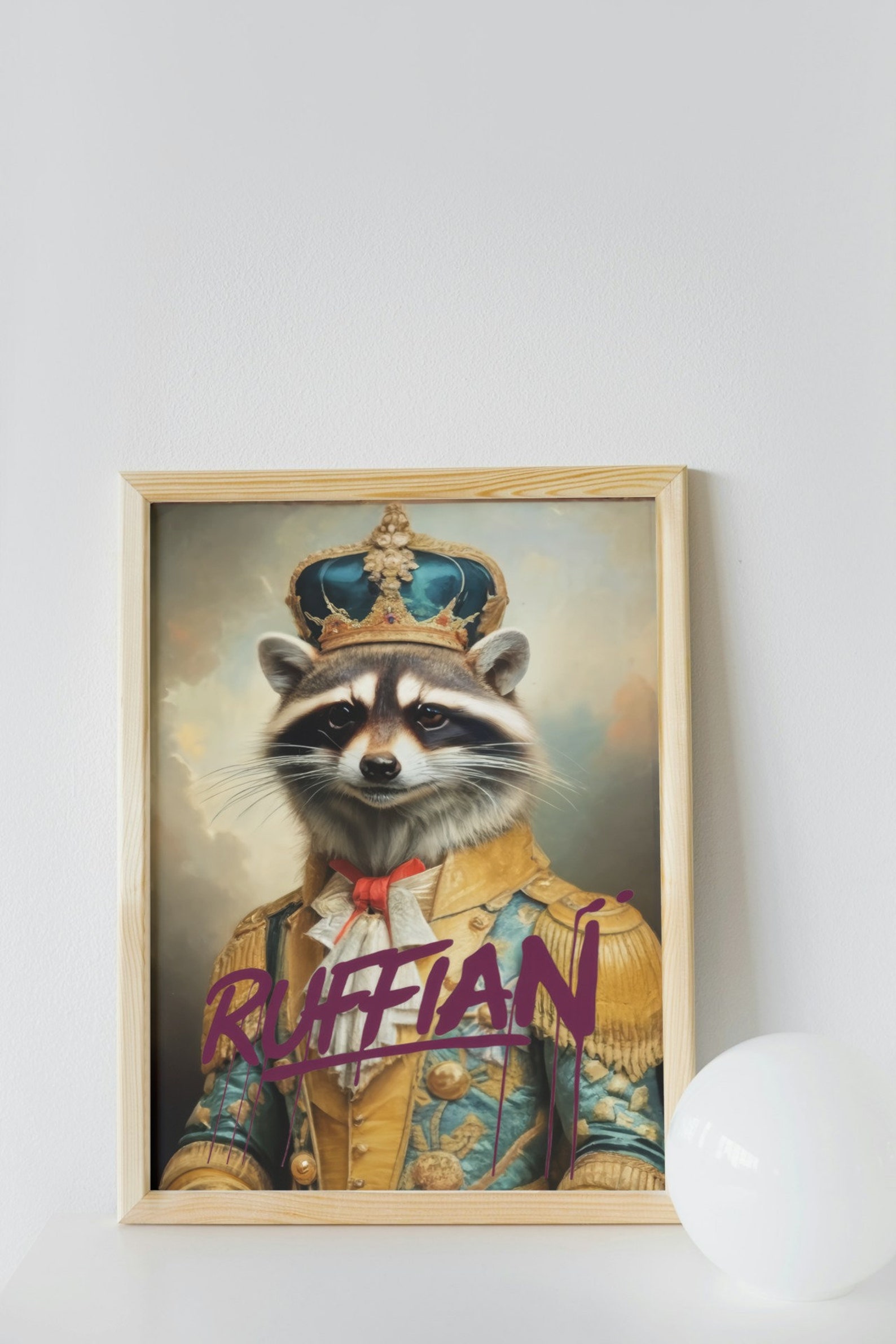 Oil Painting Style Portrait of a Racoon in Renaissance Attire With ...