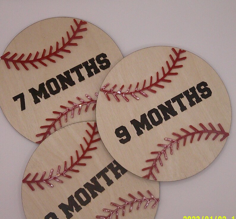 Baseball Monthly Milestone Markers Wood Monthly Markers Photo Props - Etsy