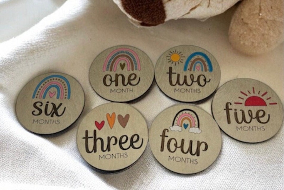 Boho Rainbow Baby Nursery Milestone Discs Baby Shower Gift Idea Photo ...
