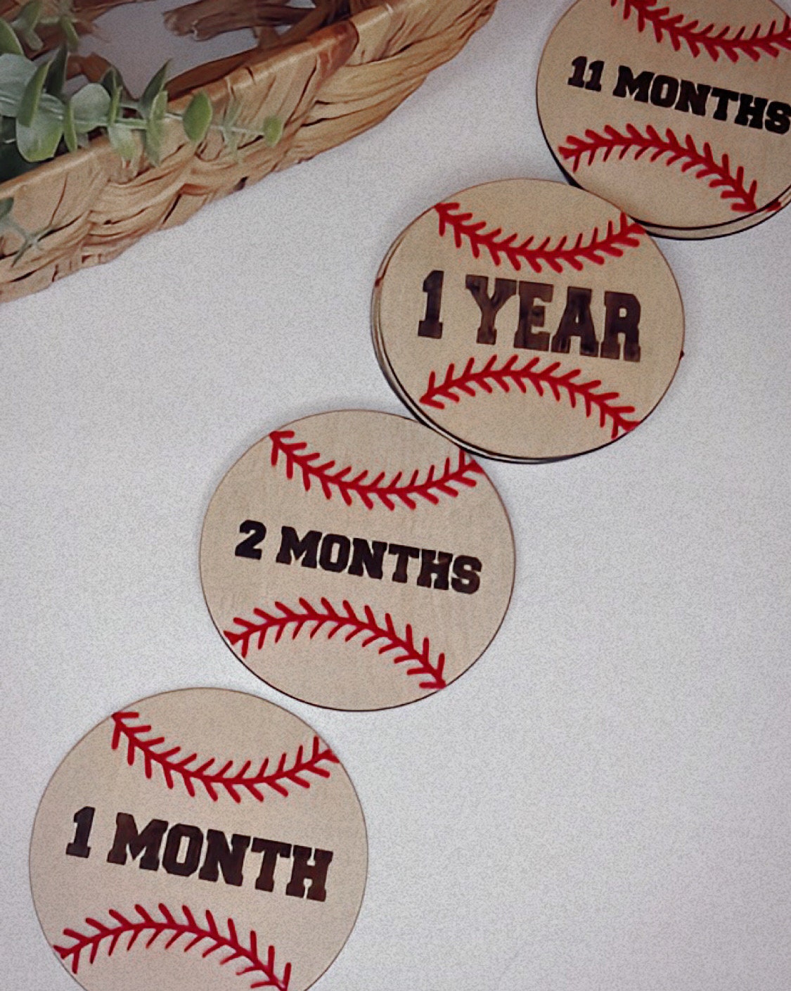 Baseball Monthly Milestone Markers Wood Monthly Markers Photo Props - Etsy