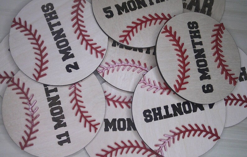 Baseball Monthly Milestone Markers Wood Monthly Markers Photo Props - Etsy