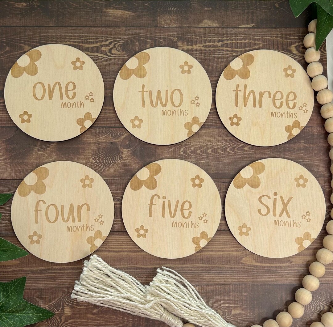 Monthly Milestone Markers | Daisy Monthly Discs | First Year Milestones ...