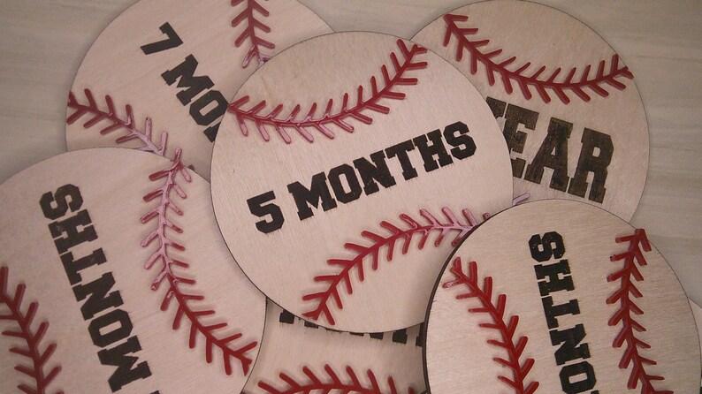 Baseball Monthly Milestone Markers Wood Monthly Markers Photo Props - Etsy