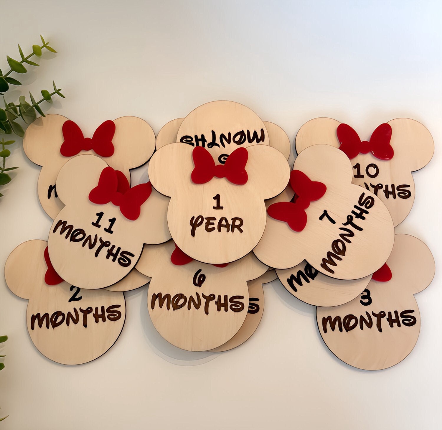 Mouse Wood Monthly Milestone Markers milestone Markers Baby Monthly ...