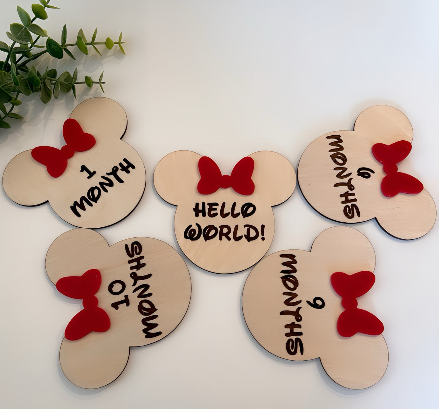 Mouse Wood Monthly Milestone Markers milestone Markers Baby Monthly ...