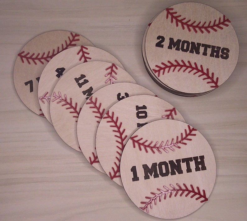 Baseball Monthly Milestone Markers Wood Monthly Markers Photo Props - Etsy