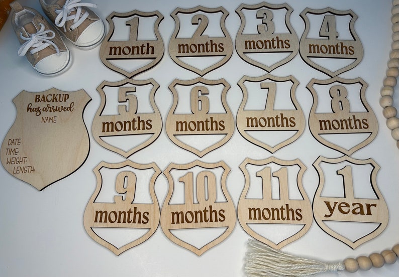 Police Milestone Card Baby Monthly Marker Newborn Law Enforcement Photo ...