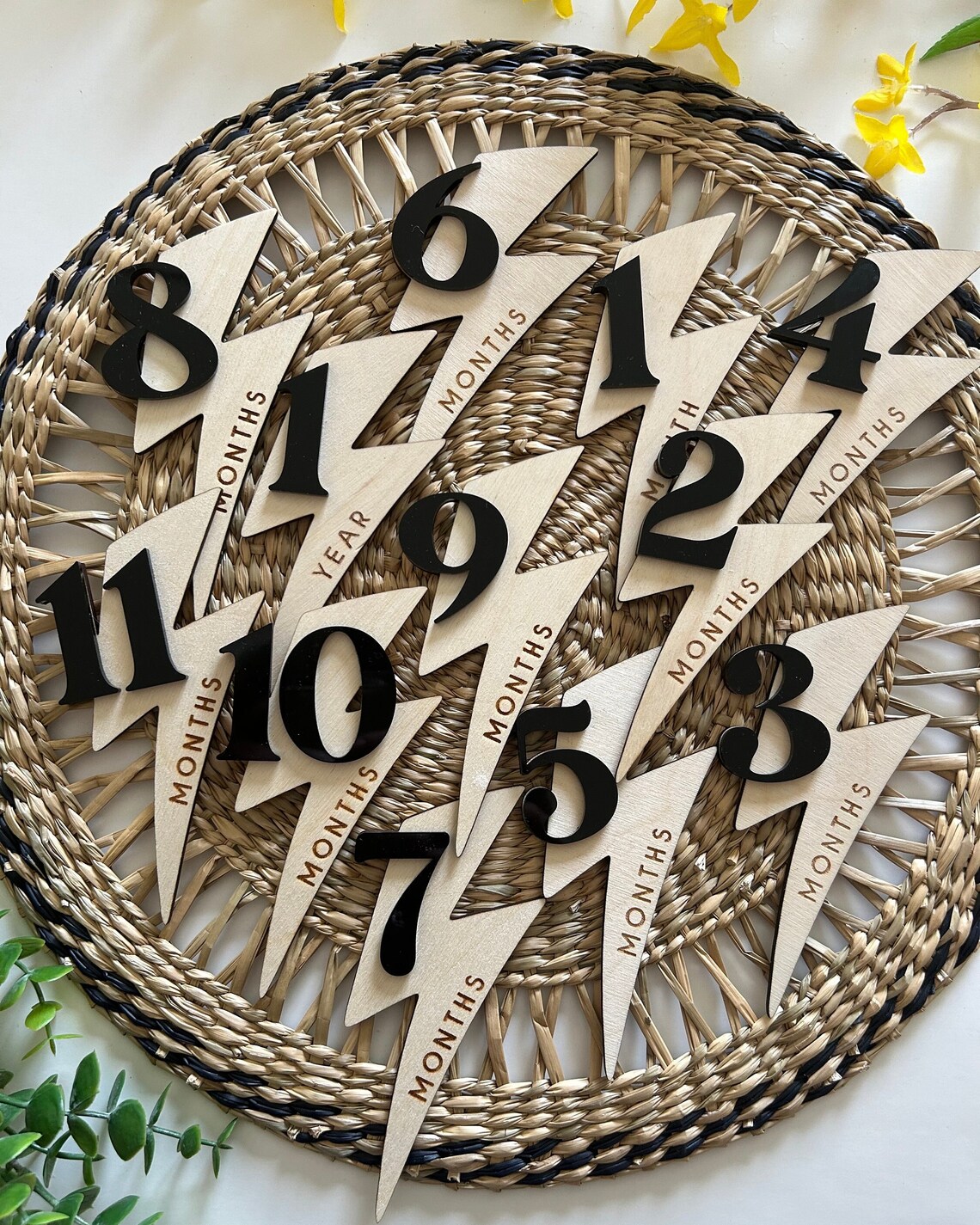 Lightning Bolt Baby Milestone Markers: Baltic Birch Photo Props - Etsy