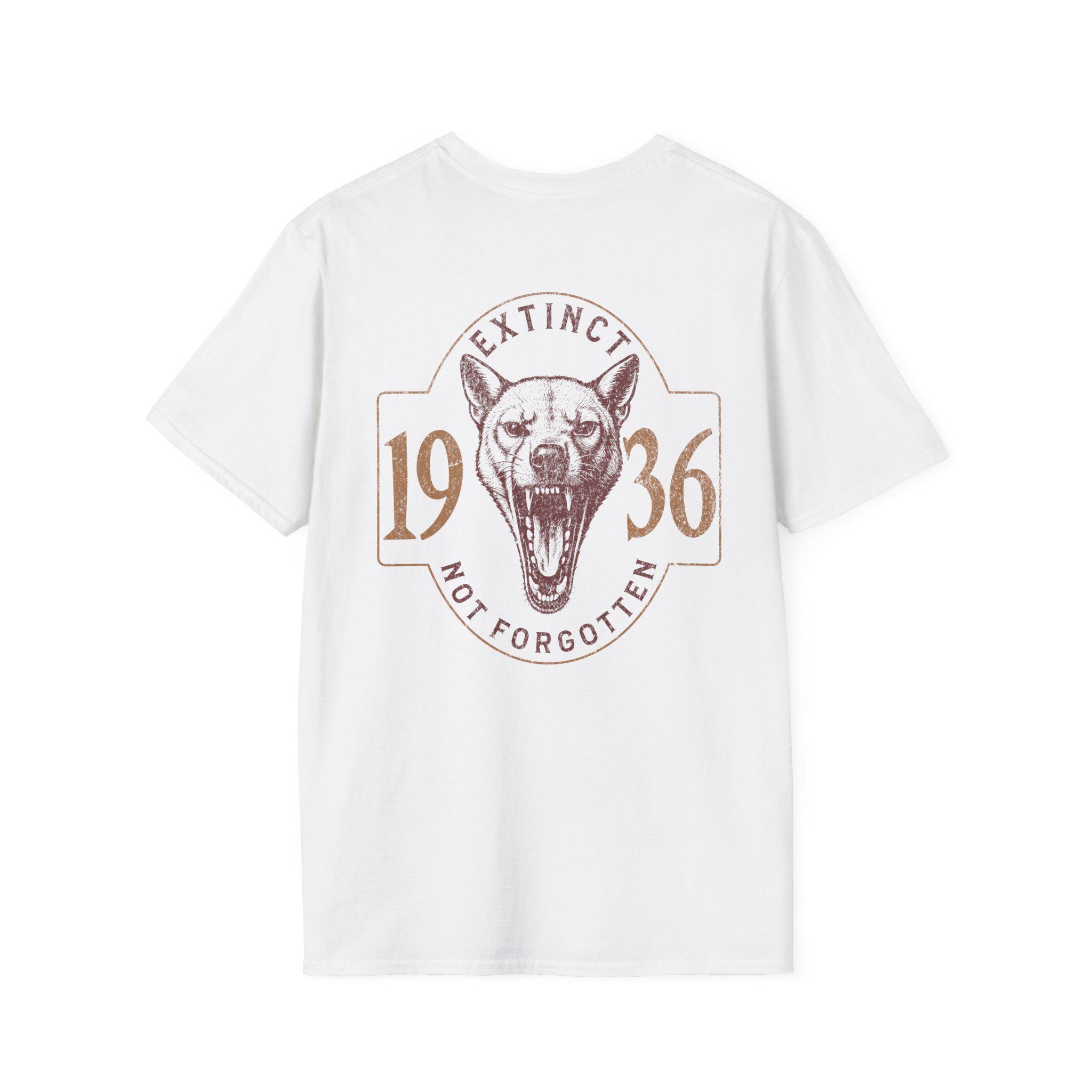 Thylacine Extinct Not Forgotten Vintage Animal Graphic Tee, Extinct ...