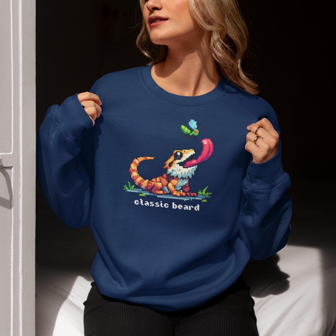 Classic Beard | Bearded Dragon Pixel Art | Unisex Crewneck Sweatshirt ...