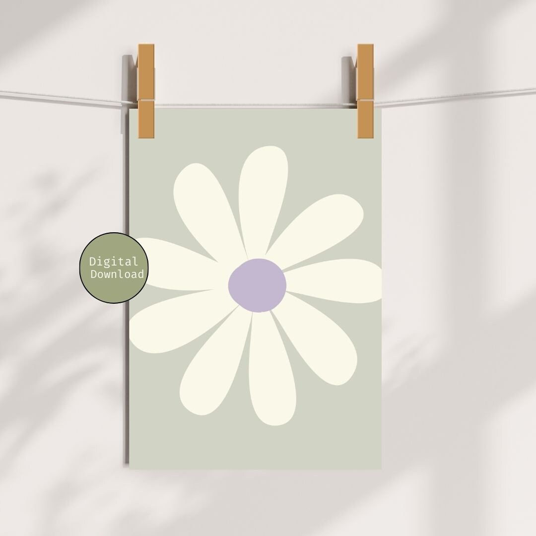 Daisy Flower PNG Retro Daisy JPG Spring - Etsy