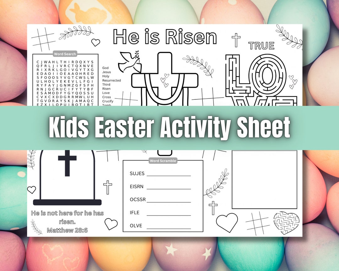 Easter Activity Coloring Sheet for Kids. - Etsy