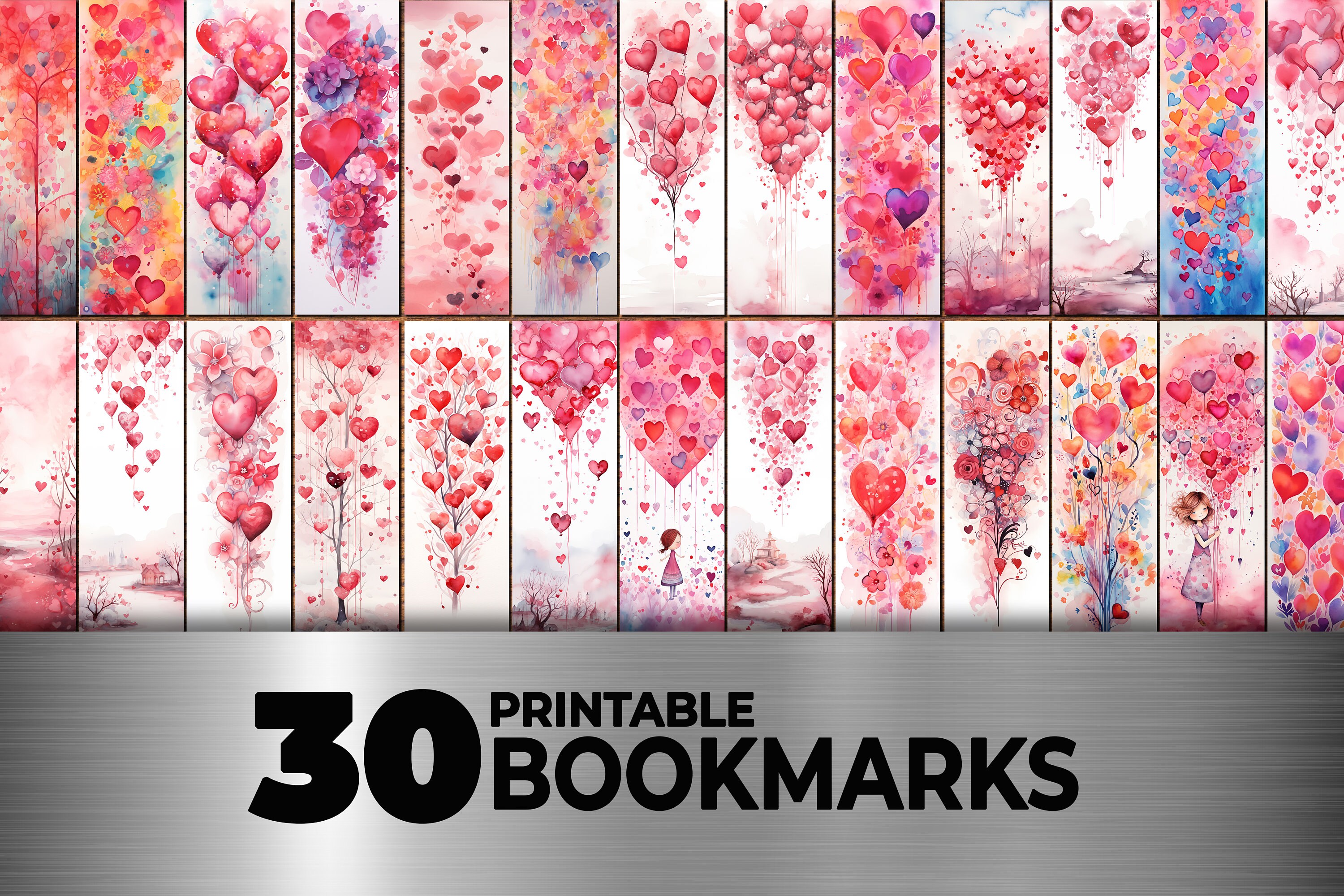 Valentines Day Bookmarks, Hearts, Vintage Bookmarks, Ephemera Love ...