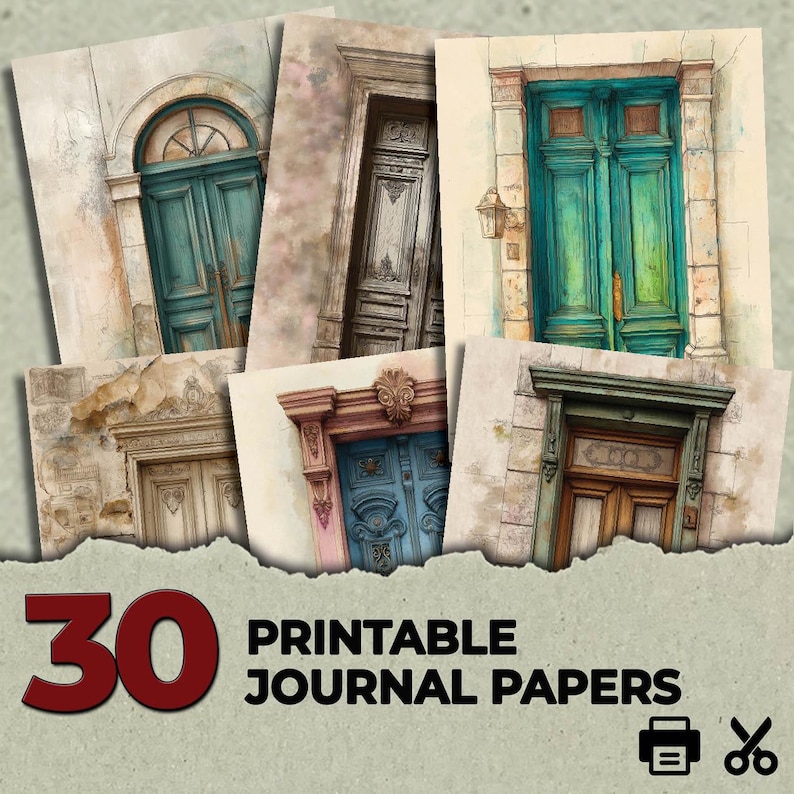 Vintage Doors Romantic Doorways Journal Papers Printable Pages Ephemera ...
