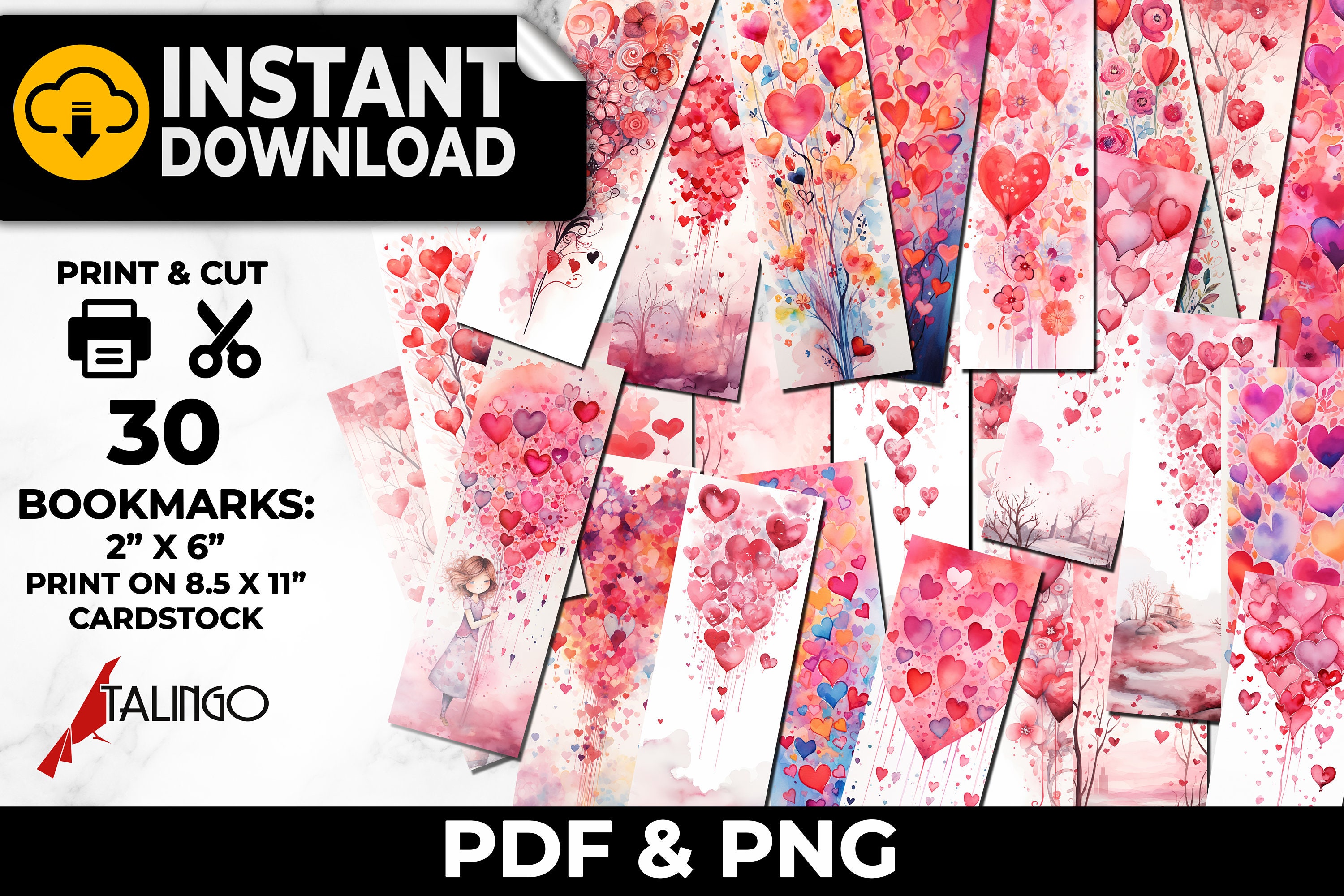 Valentines Day Bookmarks, Hearts, Vintage Bookmarks, Ephemera Love ...