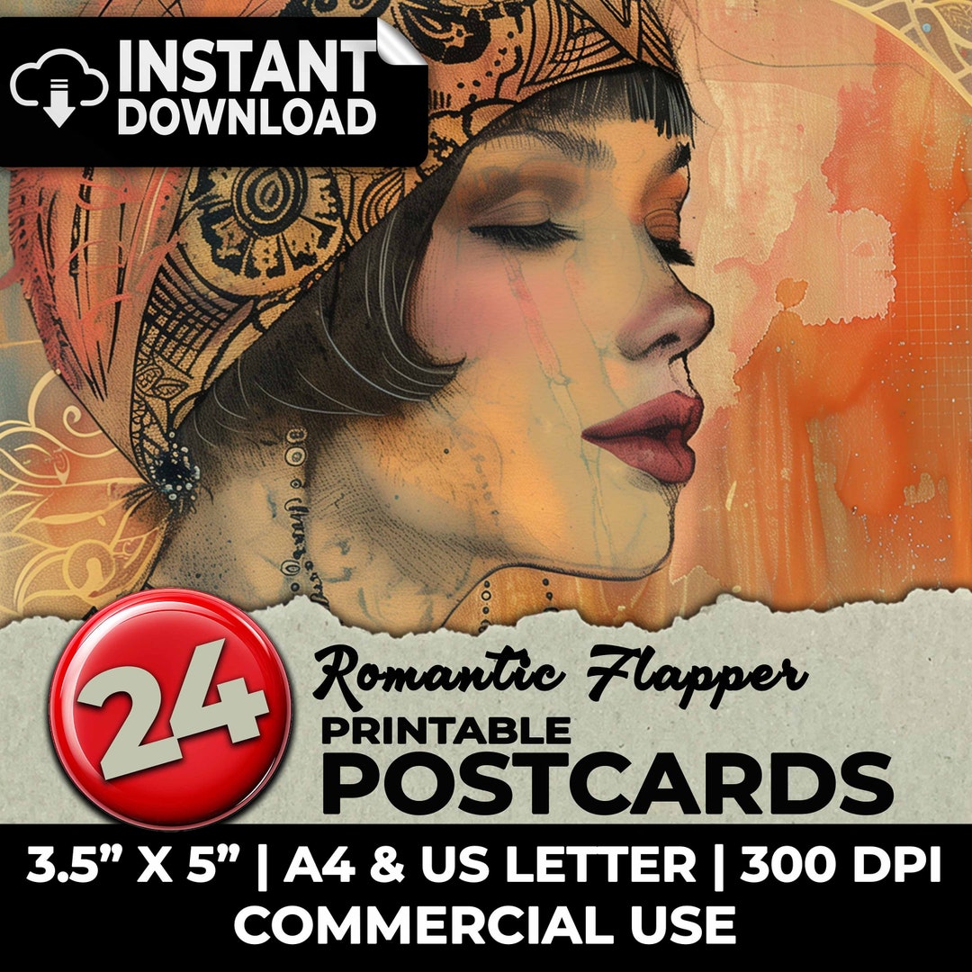 Flapper 1920s Junk Journal Postcards Printable Junk Journal Kit ...