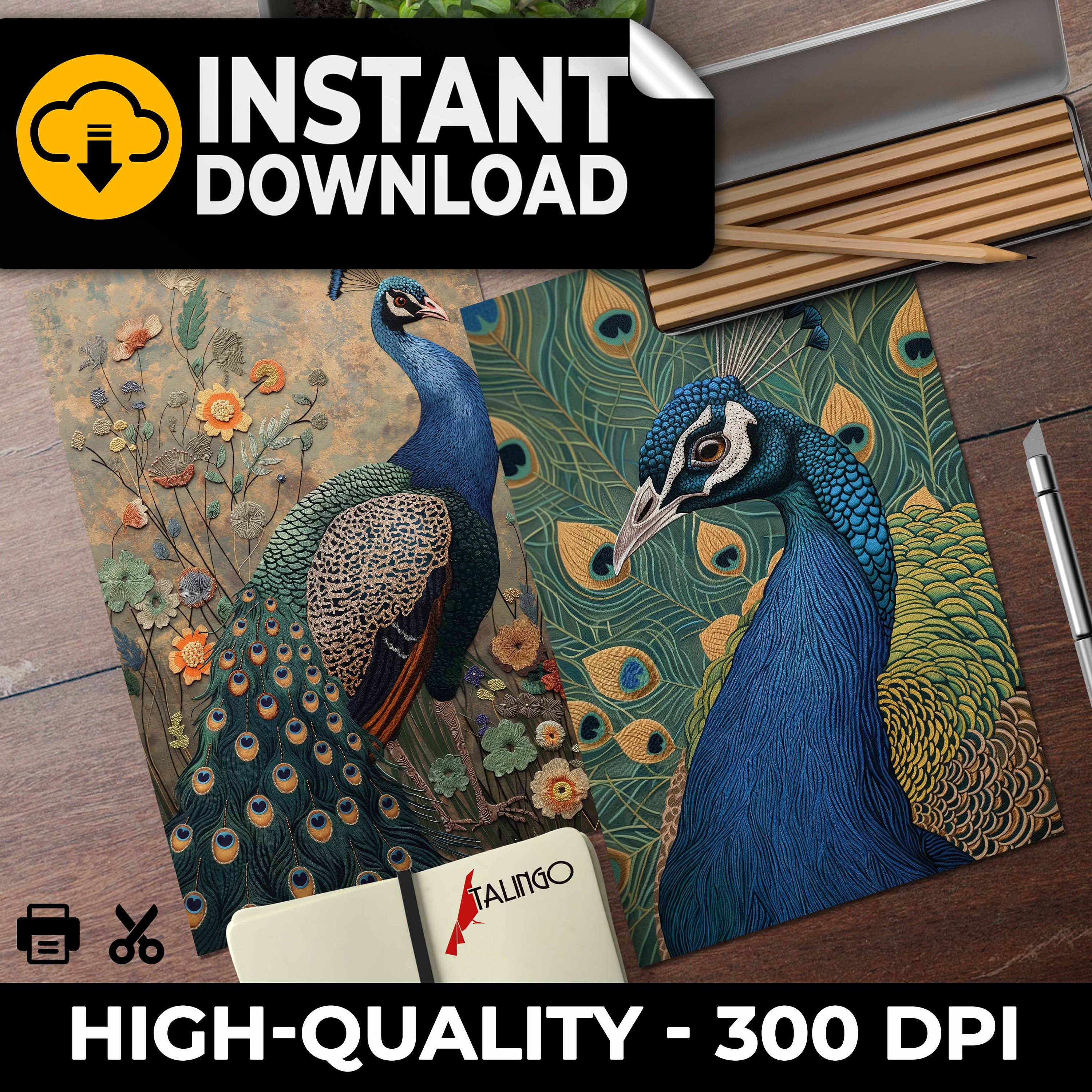 Peacock Printable Ephemera Half Paper Scrapbooking Junk Journal Papers ...