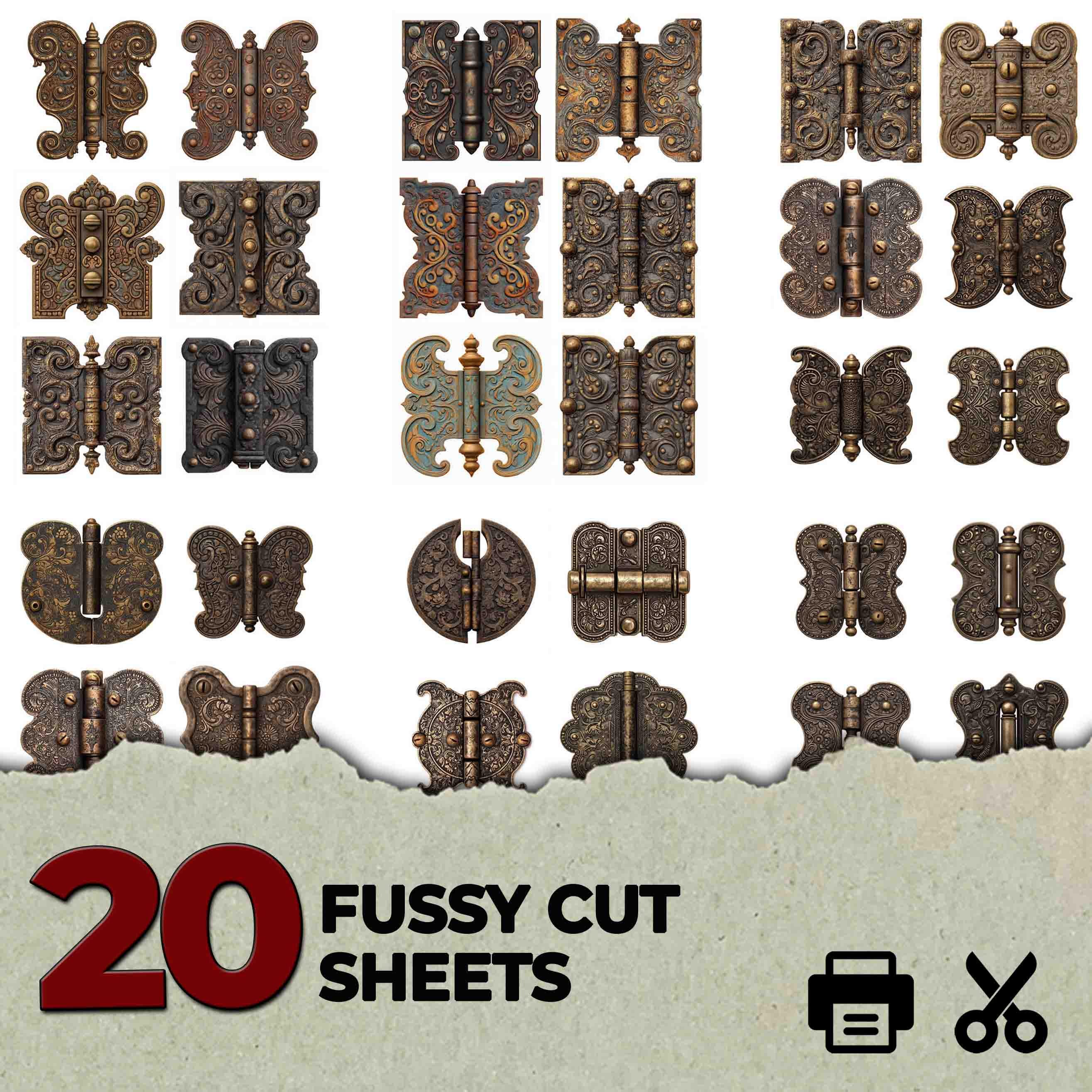 Metal Hinges Fussy Cuts Fussy Cut Sheet Ephemera Printable Junk Journal ...