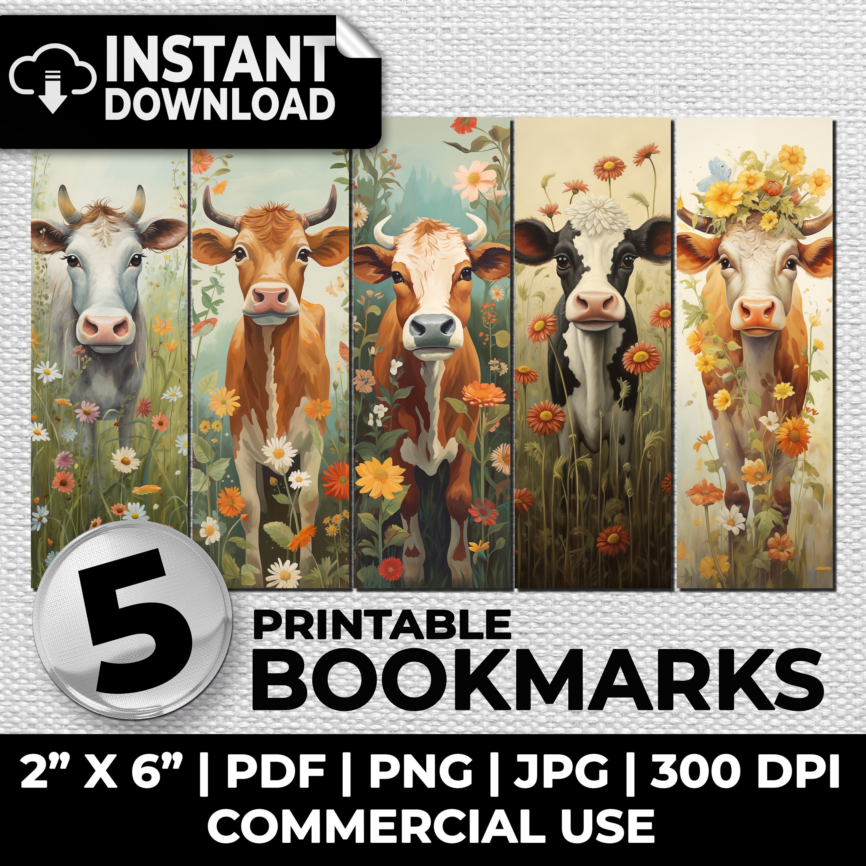 Cow Bookmarks, Cows, Sublimation, Whimsical, Bookmarks, Ephemera ...