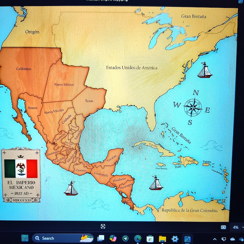 PNG Download - the Empire of Mexico 1822 Map Poster - DIY Print Your ...