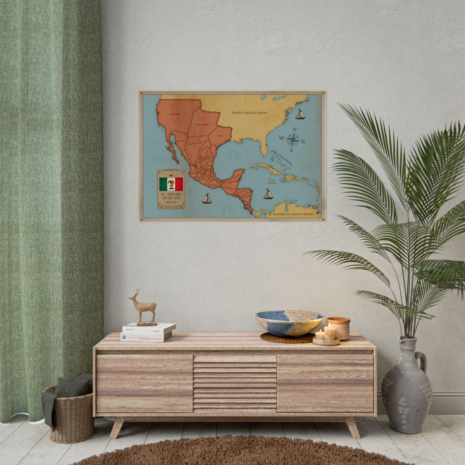 The Empire of Mexico 1822 Map Poster - Etsy