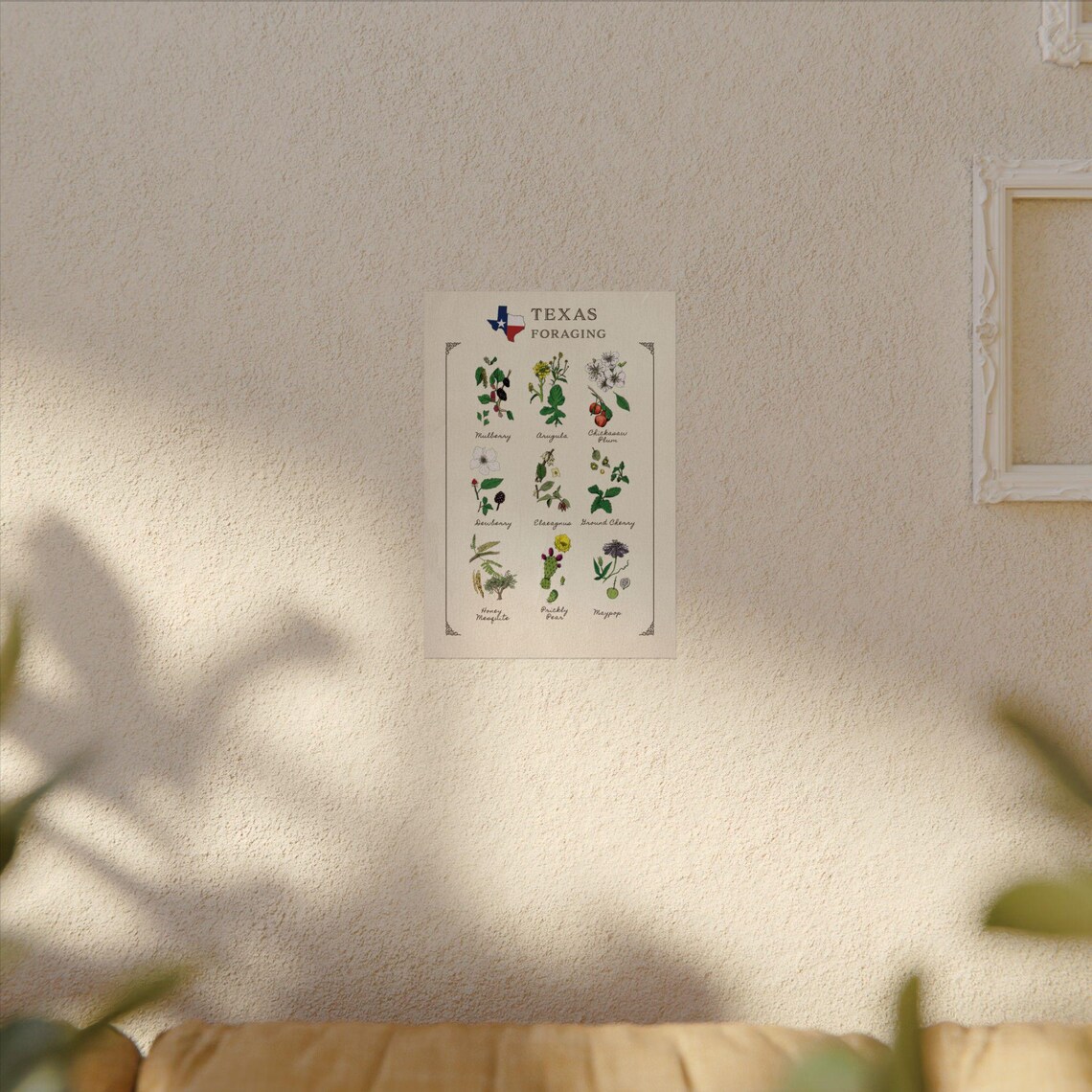 Texas Foraging - Hand Drawn Edible Plants - Textured Matte Posters - Etsy