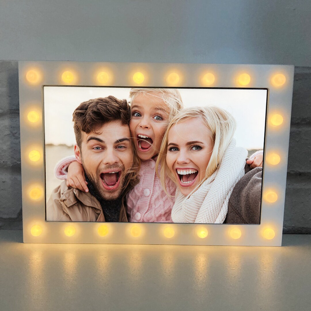 Personalised Light up Photo Block Photo Frame Great Gift Add Any Photo ...