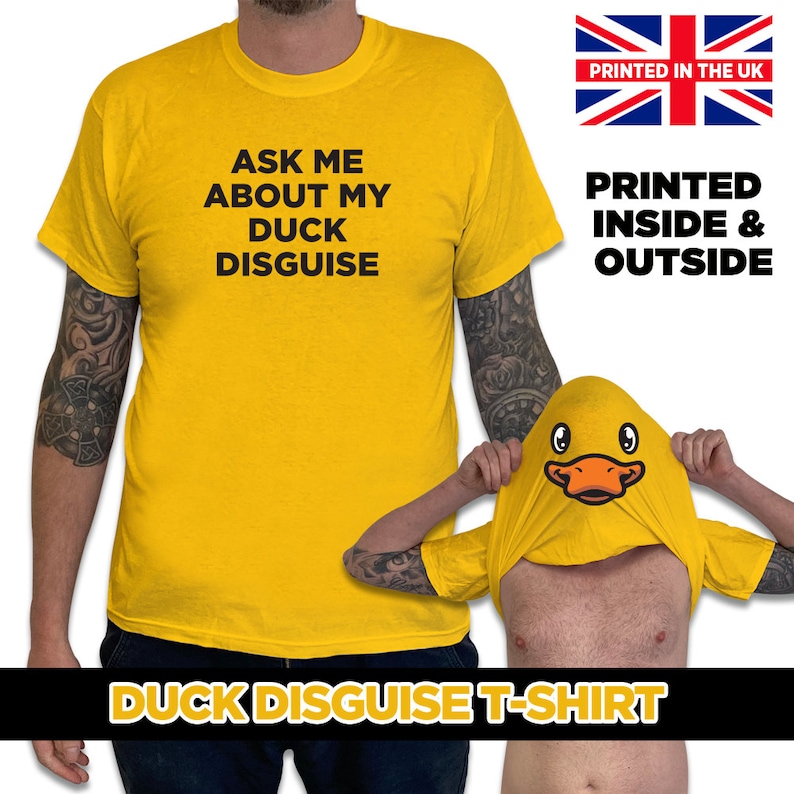 Ask Me About My Duck Disguise Funny Printed Adult T-shirt Tshirt Tee ...