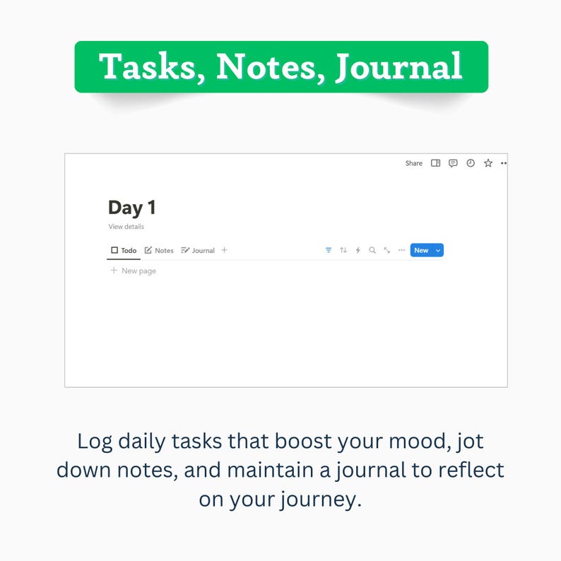 Mood Tracker Notion Template | Daily Mood Journal, Emotion Tracker ...