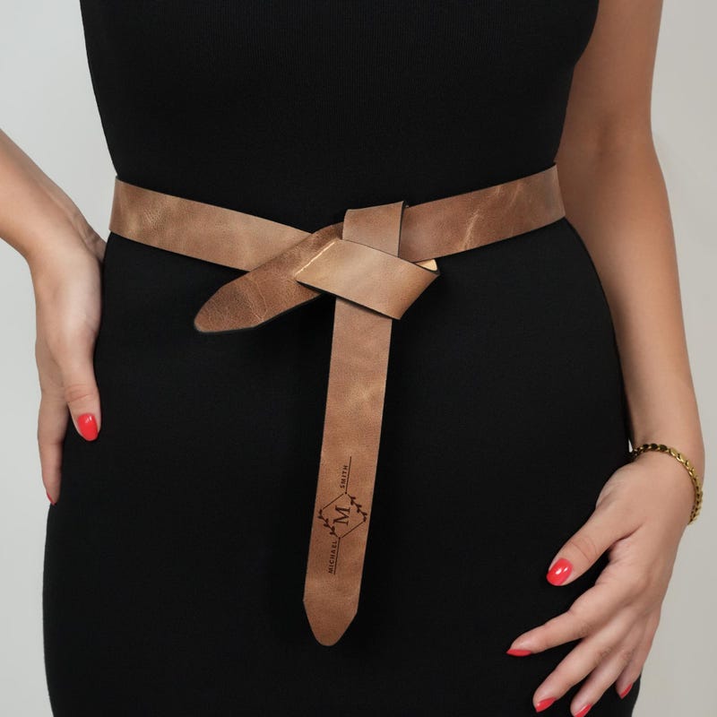 Leather Tie Belt - Etsy