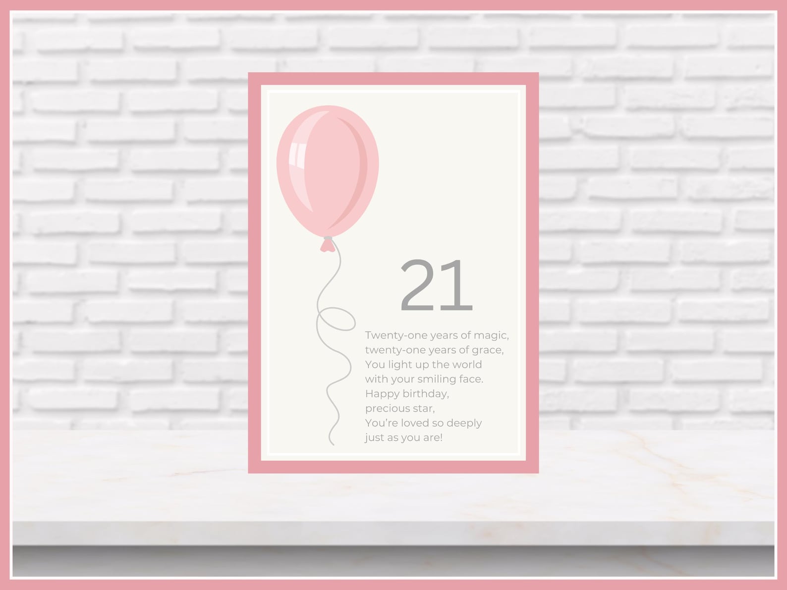 Beautiful 21st Birthday Poem Printable for Daughter Friend Sister ...