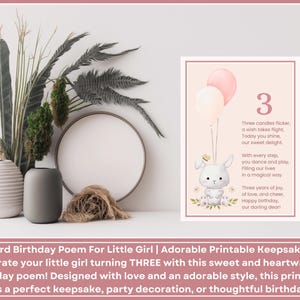 3rd Birthday Poem Printable Heartfelt Gift Instant Download - Etsy