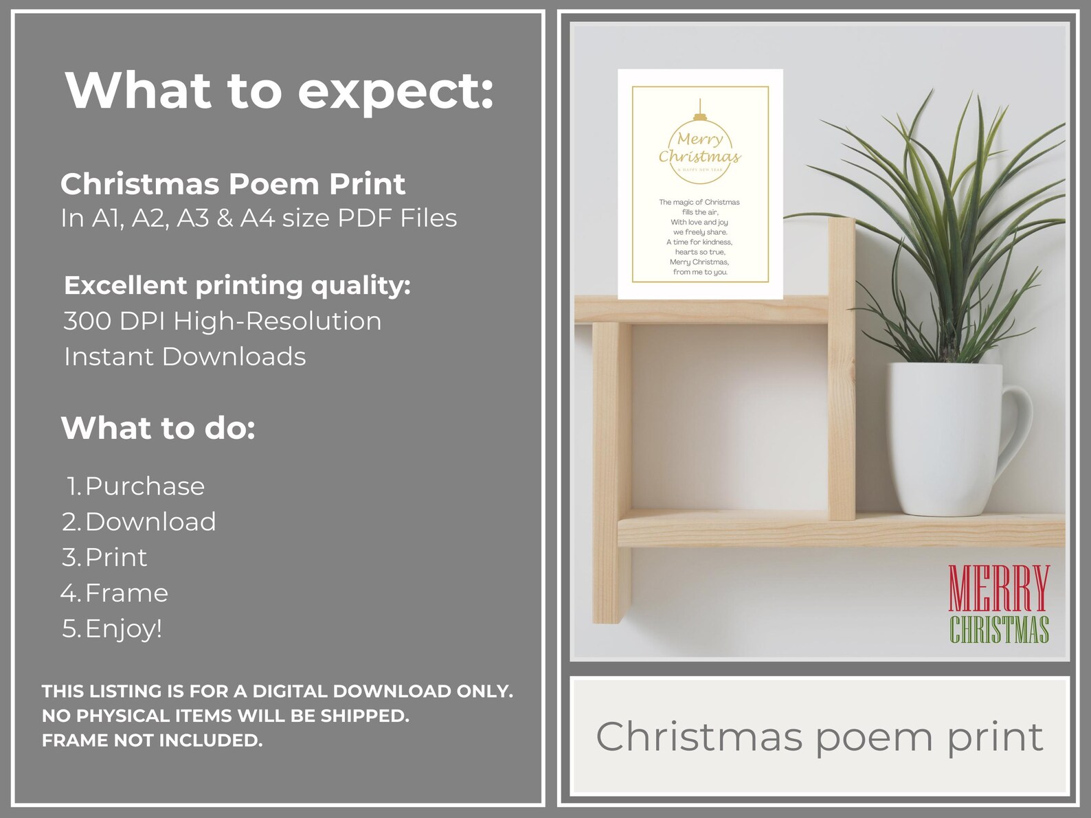 Christmas Poem Print the Magic of Christmas Christmas Poetry Xmas ...