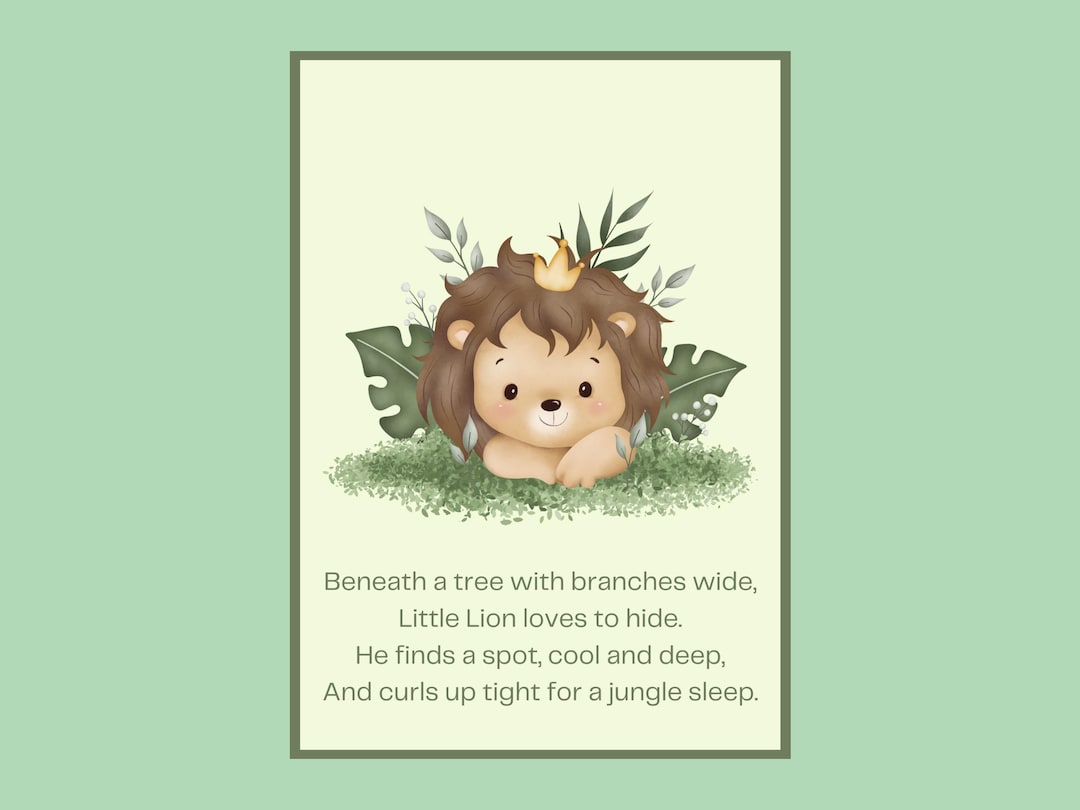 Poems for Kids Animal Poems Inspirational Poem for Children little Lion ...